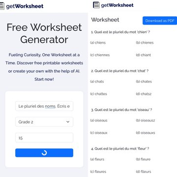 Worksheet generator - Une IA par jour